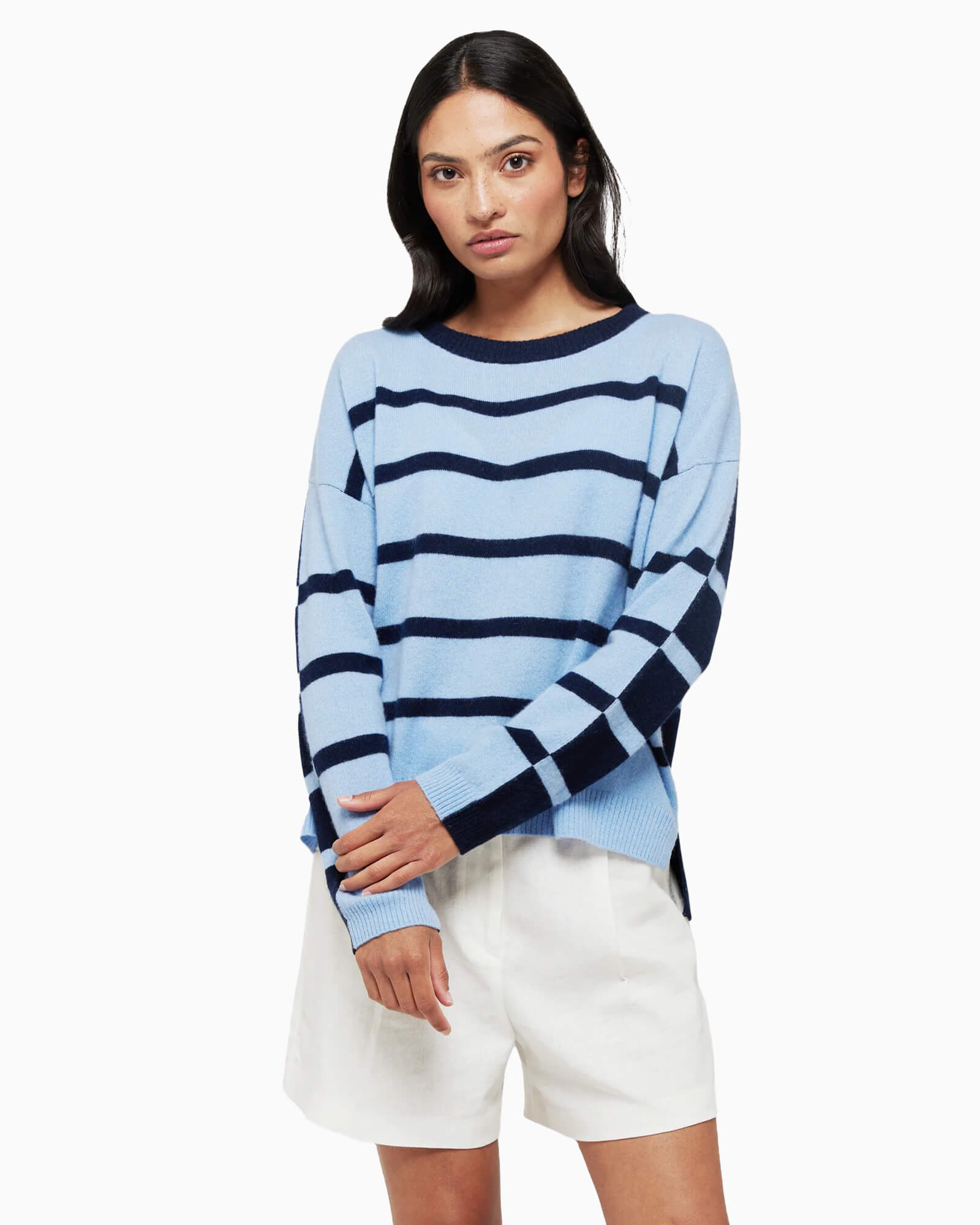 Brodie Two Tone Boxy Stripe Sweater