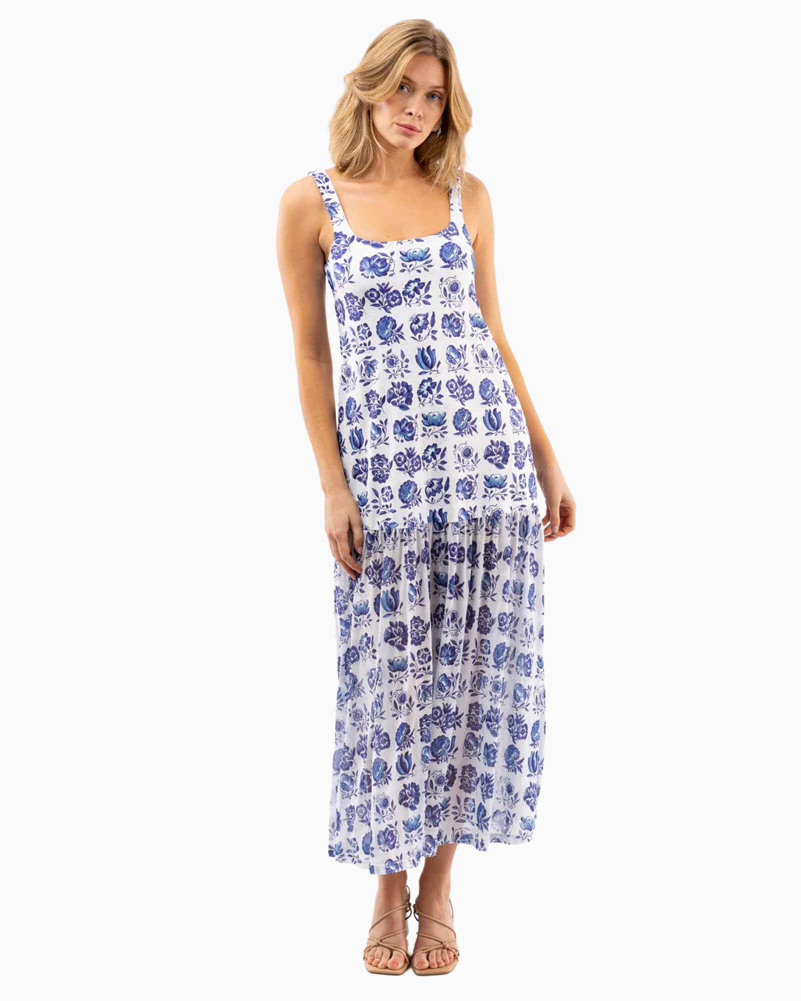 The Della Dress Tidal Tile | Women's Clothing