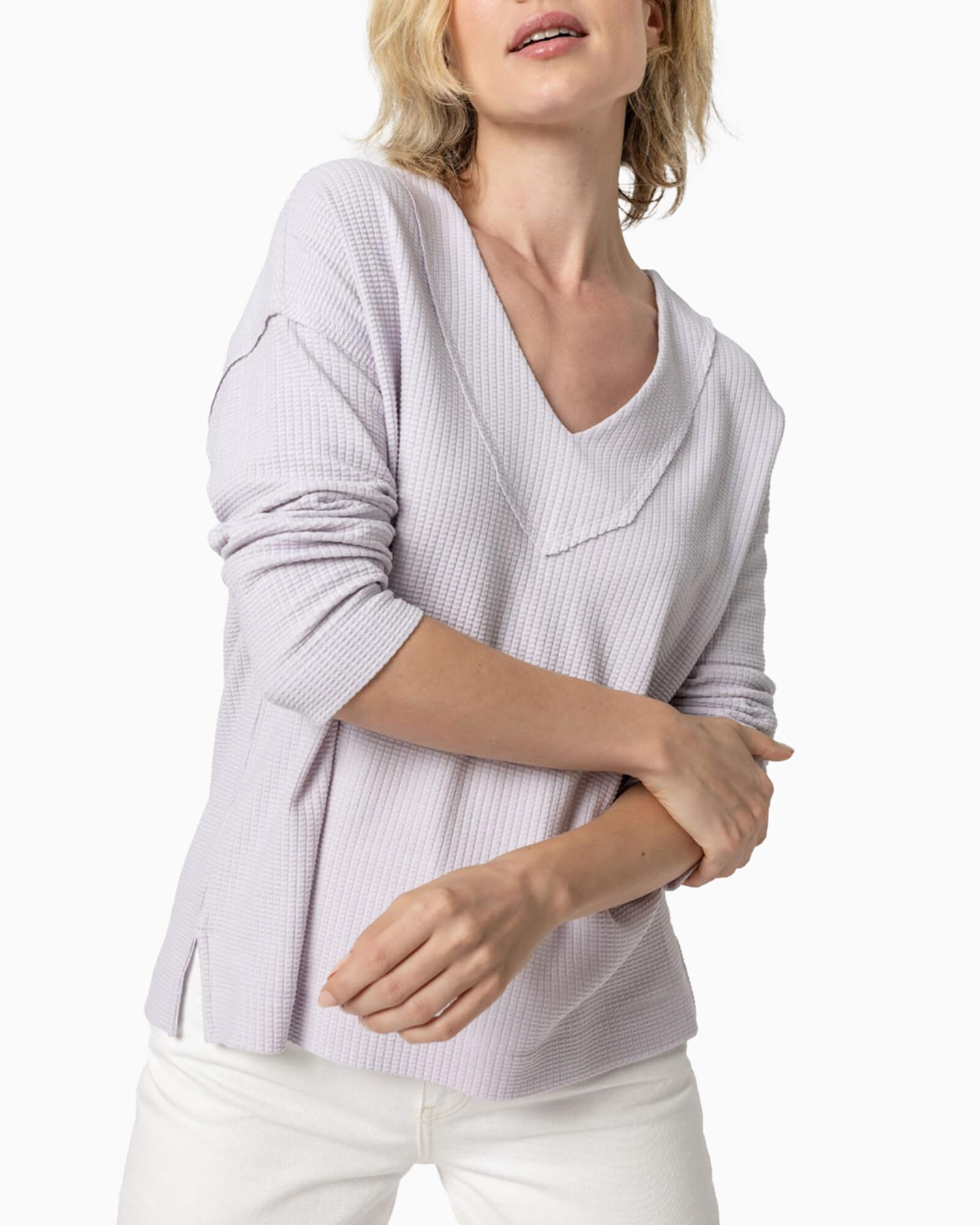 Lilla P Easy Dropped Shoulder V-Neck