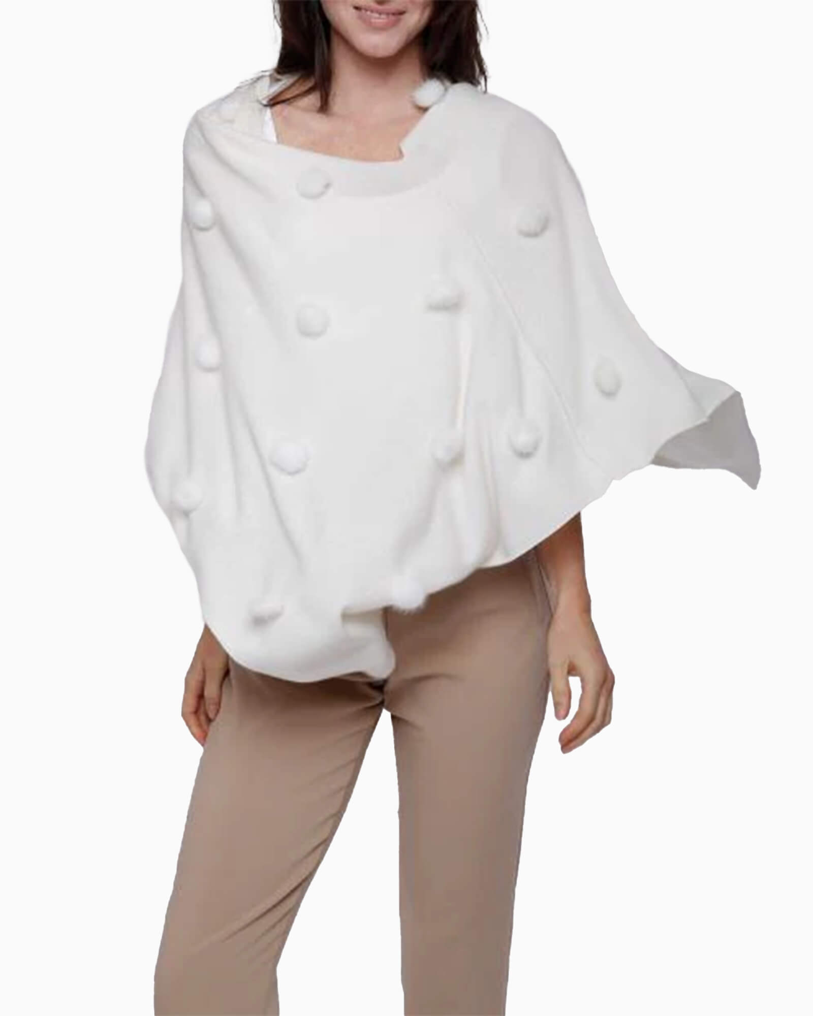Cashmere Mink PomPom Topper Multi | Women's Clothing